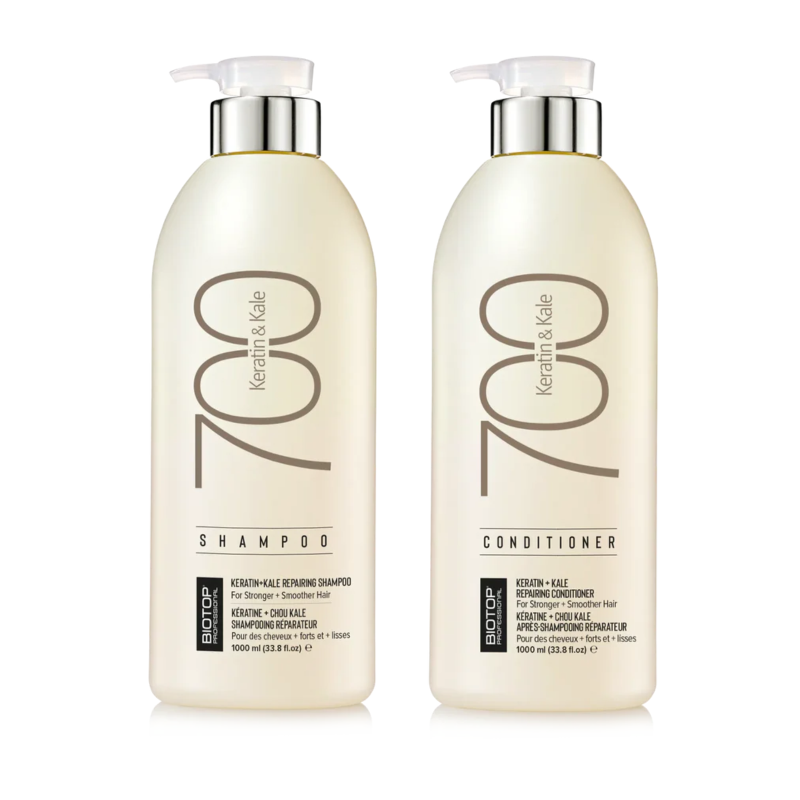Pachet păr degradat Biotop Keratin & Kale 700 Șampon 1000ml + Balsam ...